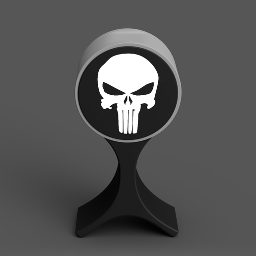 💀 Punisher Skull Headset Stand with LED Lights・ STL File for 3D ...