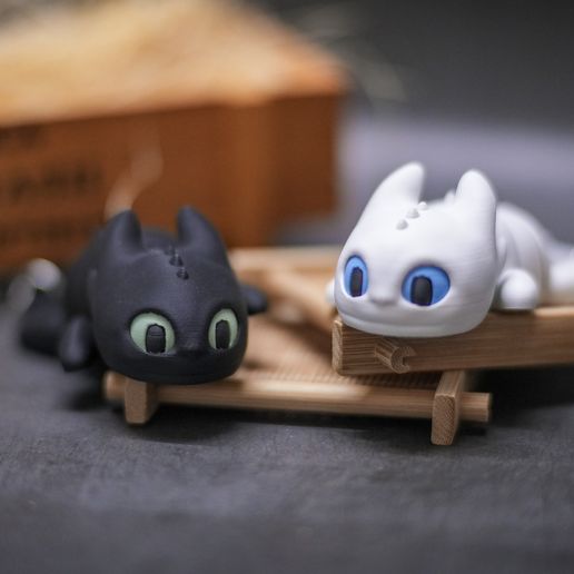👶 Baby Toothless and Light Fury (Articulated)・Free 3MF File for 3D ...