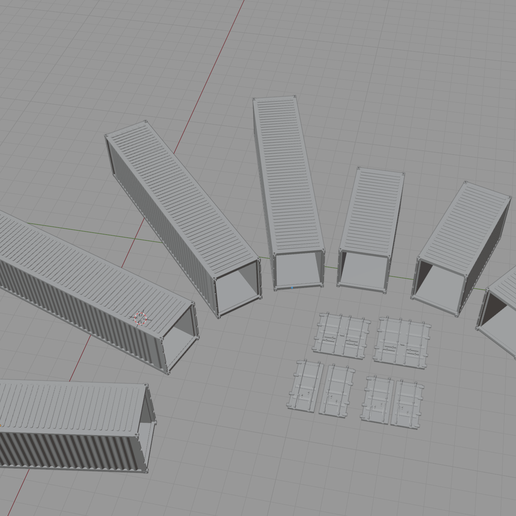 🏗️ Containers HO scale collection 1:64, 1:72, 1:76, 1:87, 1:100・Free ...