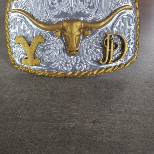 👽 Yellowstone belt buckle John Dutton・ STL File for 3D printing・Cults