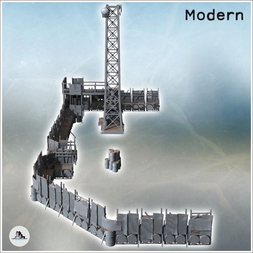 📻 Post-apocalyptic modern fortifications with sheet metal barriers ...