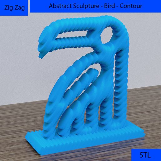 Archivo STL Abstract Sculpture - Bird - Contour - Sculpture for ...