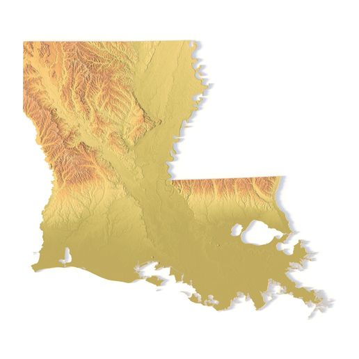 🗺️ Louisiana Topographic Map – 3D Model for 3D Printing & CNC Carving ...