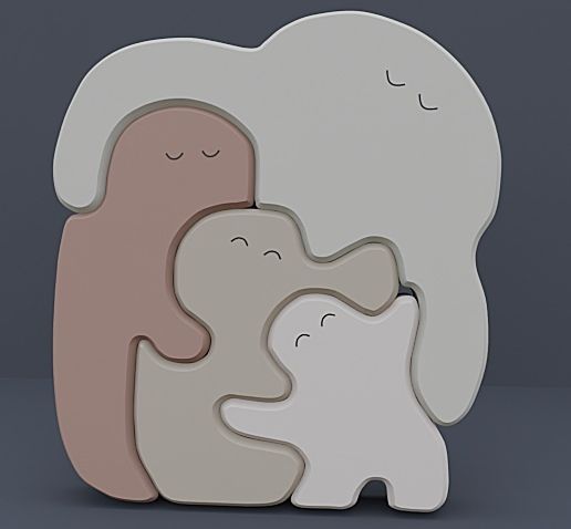 STL file Unique 3D Family Puzzle: A Personalized Keepsake for Your ...
