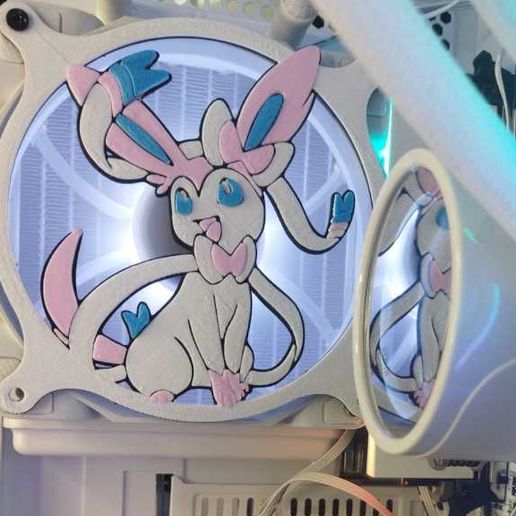 🐉 Rejilla Ventilador 120mm Pokemon Silveon・Archivo STL para Impresión ...