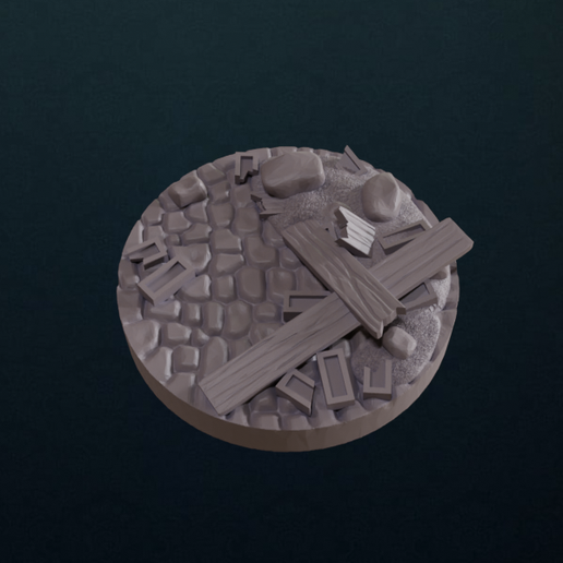 🆓 FREE SAMPLE Cobblestone & Rubble 25mm base・Free 3D File for ・Cults
