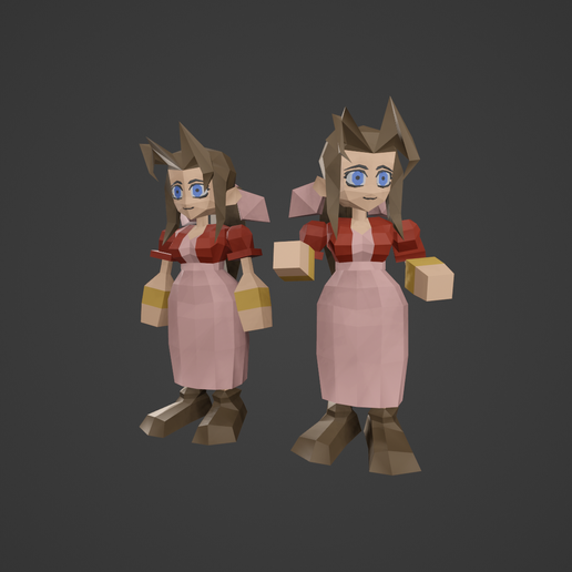 🎮 AERITH - FINAL FANTASY VII - LOW POLY ACTION FIGURE・ 3D File for 3D ...