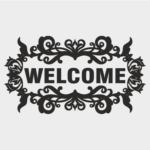 🎨 Welcome Sign 7 - 2D/3D Wall Art STL+EPS+DXF+AI+SVG+PDF+CDR+PNG For ...