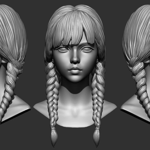 ♀️ 45 Female hair collection ZTL OBJ STL・ 3D File for 3D printing・Cults