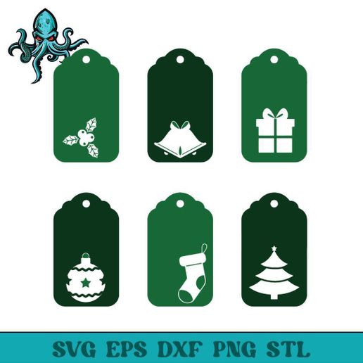 🎄 Christmas Gift Tags SVG | Laser Cut Tag Bundle | Cricut Printable ...