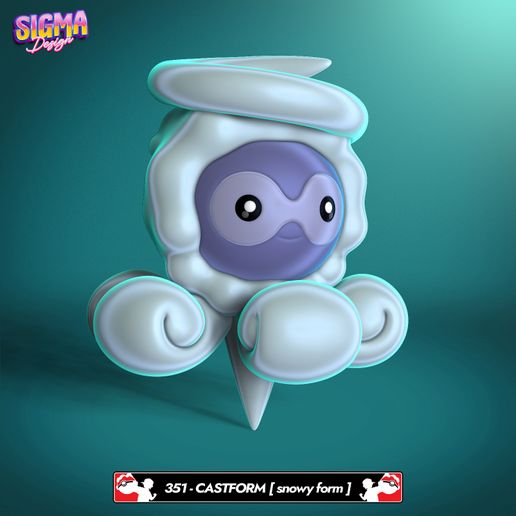 🐉 351 castform snowy form・ 3D File for 3D printing・Cults