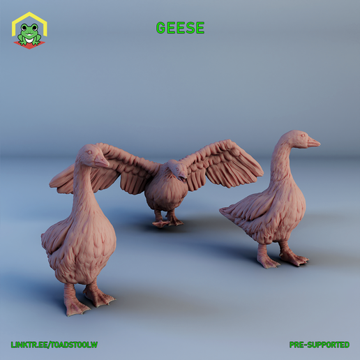 🦆 Geese - STL - RPG MINIATURE・Kostenlos STL Datei für 3D-Druck・Cults