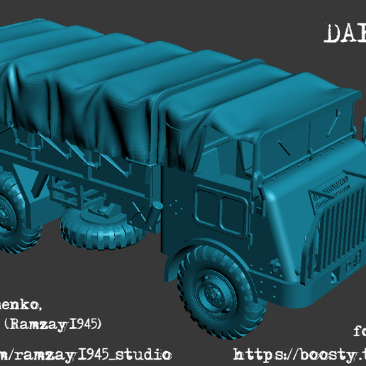 🪖 DAF YA-314 Dutch coldwar military truck 1:100・ STL File for 3D printing・Cults