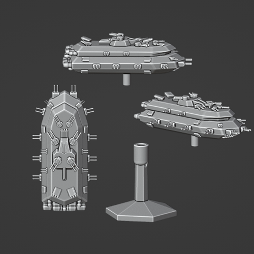 🛰 Space Combat Destroyer Class Fleet One Spaceship and Flight Stand STL ...