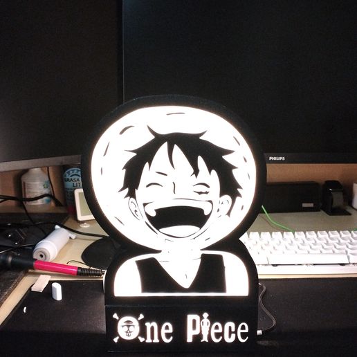 🔦 One Piece Luffy LED Lamp・ STL File for ・Cults