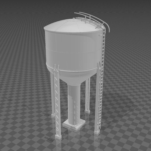 🚰 Water Tower Steel H0 - 1/87・ STL File for 3D printing・Cults