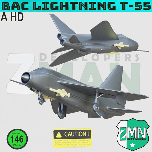 ⚡ ENGLISH ELECTRIC LIGHTNING T55 V6・ STL File for 3D printing・Cults