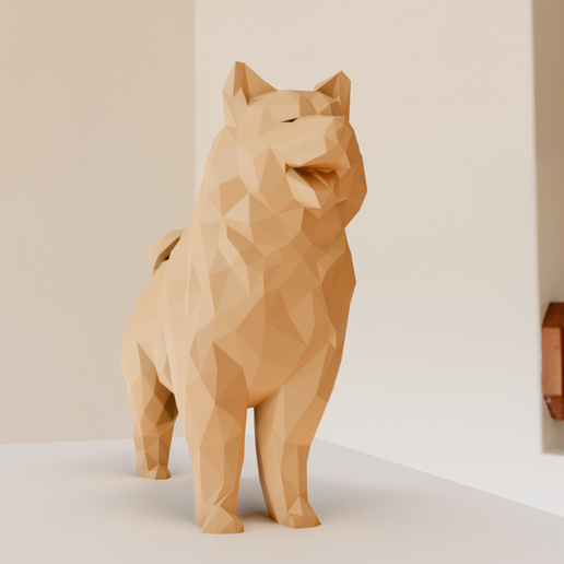STL file shiba inu smiling low polt stl 🐕 ・3D printable model to ...
