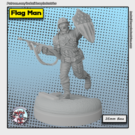 👨 Flag Man・ 3D File for ・Cults