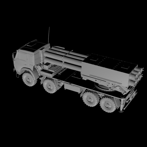 🌪️ Russischer 9A52-4 Tornado Raketenwerfer mit Selbstantrieb 3D Modell ...