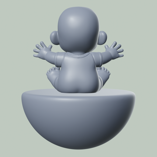 👶 Happy Baby on Hemisphere – High-Quality 3D Print Model (Two Versions ...