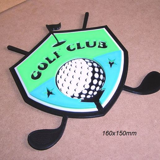 🏌️ Club, Golf, sign, signboard, sign, logo, print3d, ball, ball, grass ...