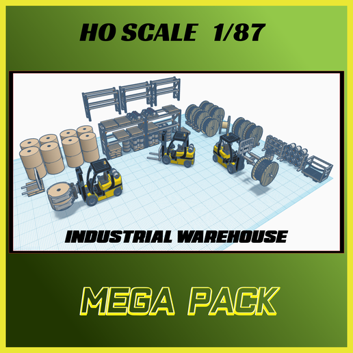 🧑‍🏭 INDUSTRIAL WAREHOUSE MEGA PACK・ STL File for ・Cults