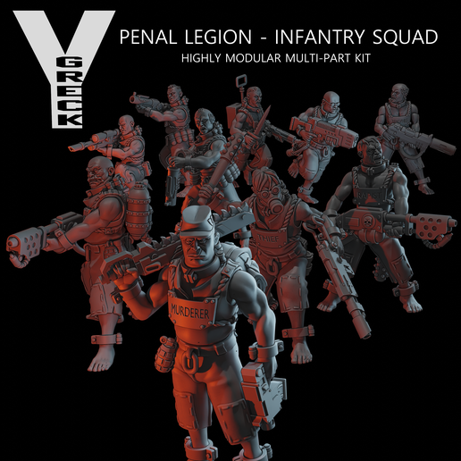 💣 PENAL LEGION - INFANTRY SQUAD MODULAR KIT・ 3D File for 3D printing・Cults
