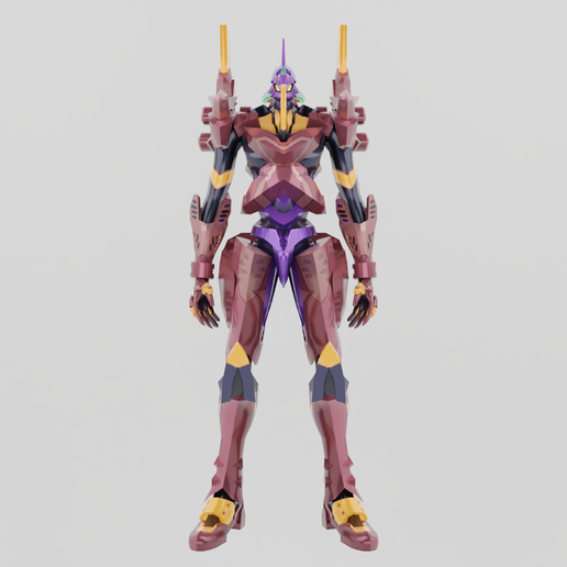 🎲 Evangelion EVA Unit 01 Type F Textured Lowpoly・ OBJ File for ・Cults