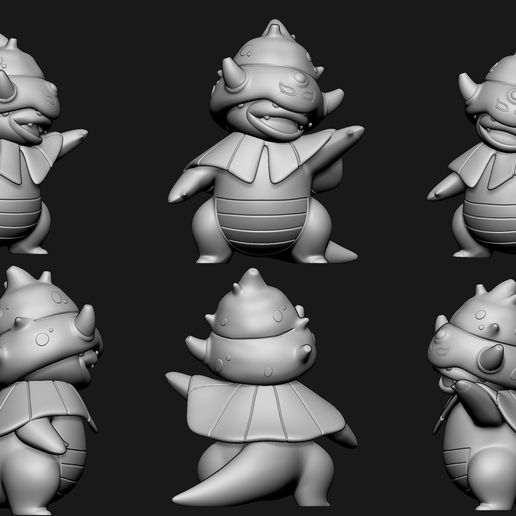 STL file Pokemon - Galarian Slowpoke, Slowbro and Slowking with 2 poses ...