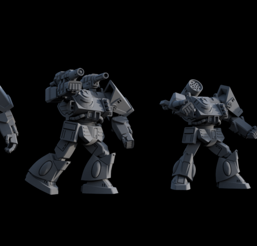 ⚡ RetroTech - Hasty Heavy Mech (Unseen Thunderbolt)・Free 3D File for 3D printing・Cults