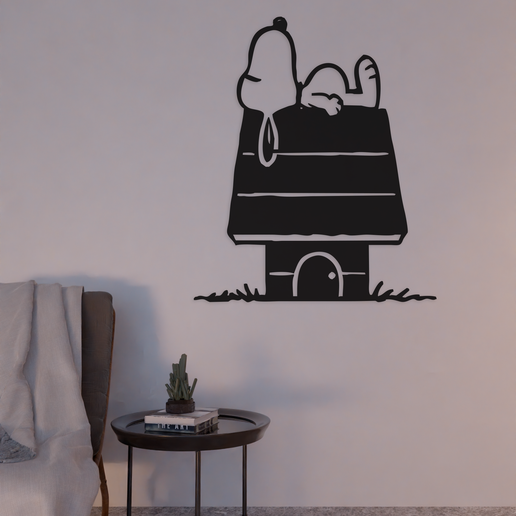 Fichier STL DECORACION DE PARED SNOOPY 2D WALL ART 🎨 (SVG)・Plan pour ...