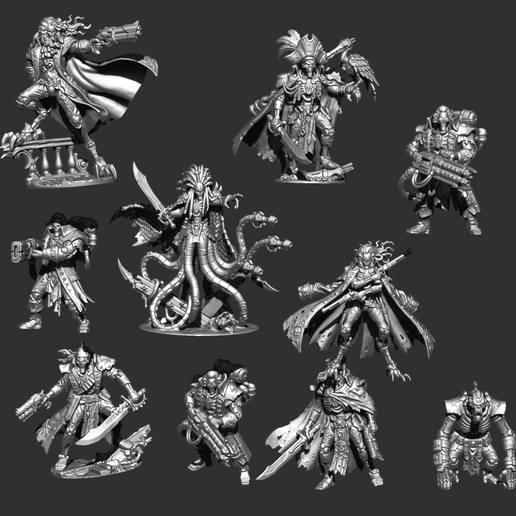 🏴‍☠️ All pirate necron set V1・Fichier STL pour Impression 3D・Cults