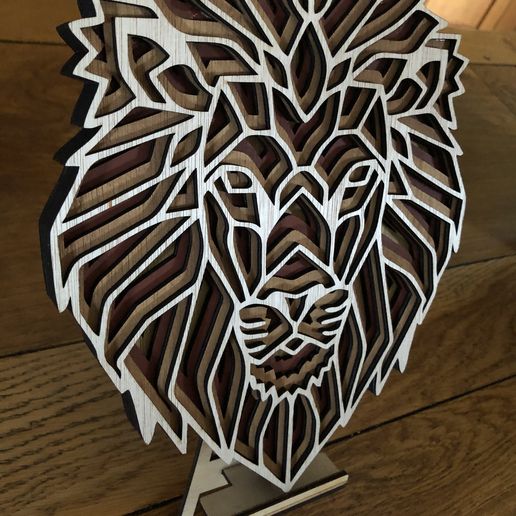 arquivo DXF cabeza de león multicapa archivo svg, dxf corte láser ...