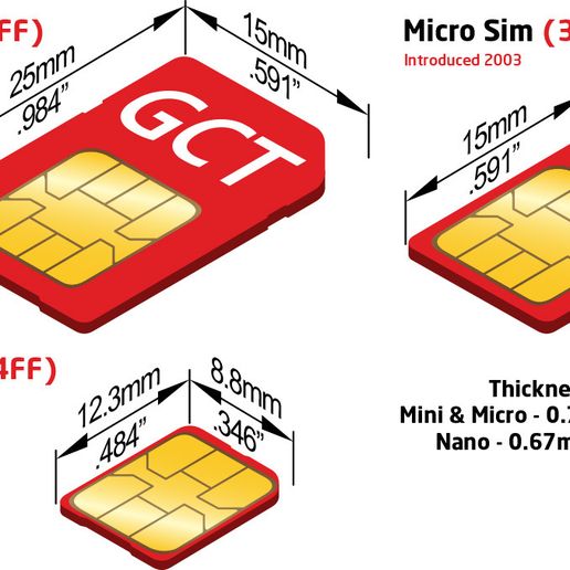 📱 Kit adaptador convertidor de tarjeta SIM・Archivo STL para ・Cults