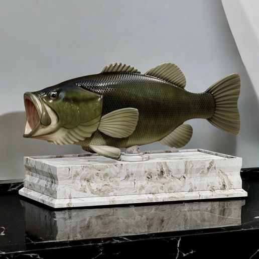 🐠 fish Largemouth Bass / Micropterus salmoides open mouth with storage ...