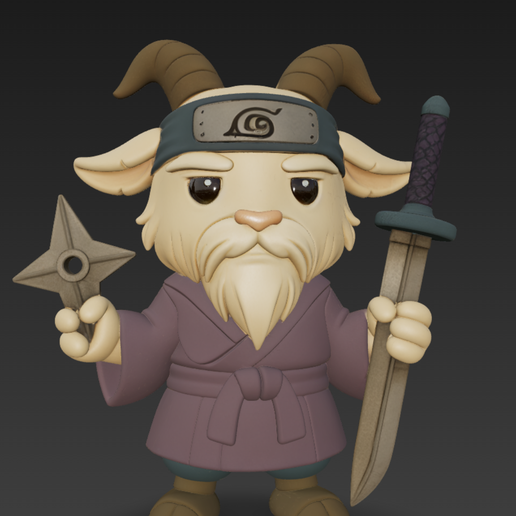 🐐 DnD Chibi Goat Sage - Maître des sept voies ninja・Fichier STL pour ...