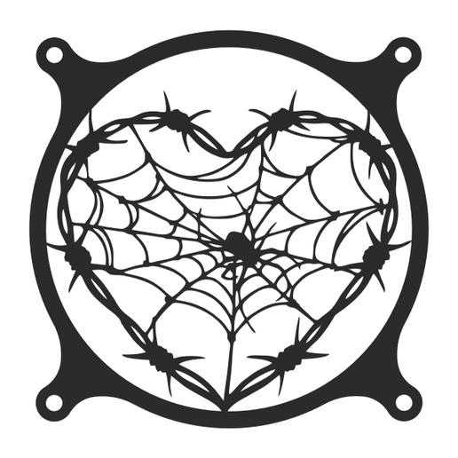 💜 Fan grill-120mm The heart is spider・ STL File for 3D printing・Cults