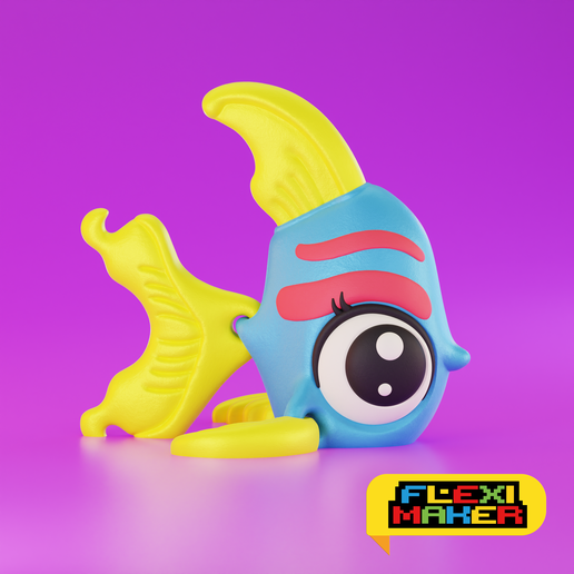 🐠 Flexi cute fish, Articulating Flexi Pet, Print in Place・Free 3MF File ...