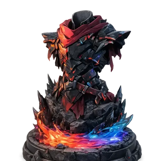 🪨 Lava Rock Armor Bust・ STL File for 3D printing・Cults