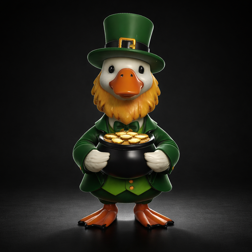 🦆 Lucky Leprechaun Duck with Pot of Gold – Cute St. Patrick’s Day ...