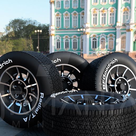 Fichier STL American Racing - Vector Wheel + Tyres 🛞 ・Plan pour ...