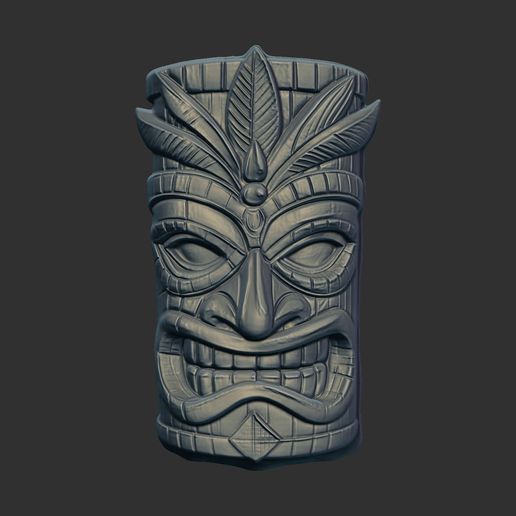 🪵 Detailed 3D Model of a Traditional Tiki Mask・ STL File for 3D ...