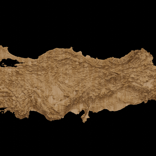🗺️ Topographic Map of Turkey – 3D Terrain・ 3D File for 3D printing・Cults