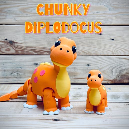 🦖 Chunky Diplodocus・ STL File for 3D printing・Cults
