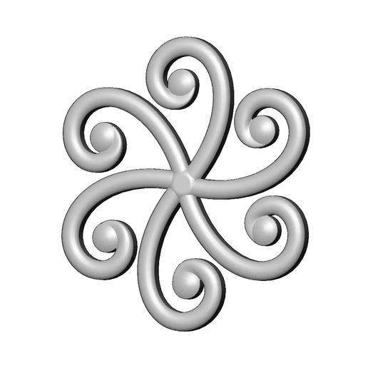 📜 Round forged floral scroll rosette onlay relief 3D print model・ STL ...