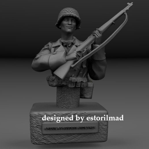 👤 BUST AMERICAN SOLDIER IN THE ARDENNES・ STL File for 3D printing・Cults