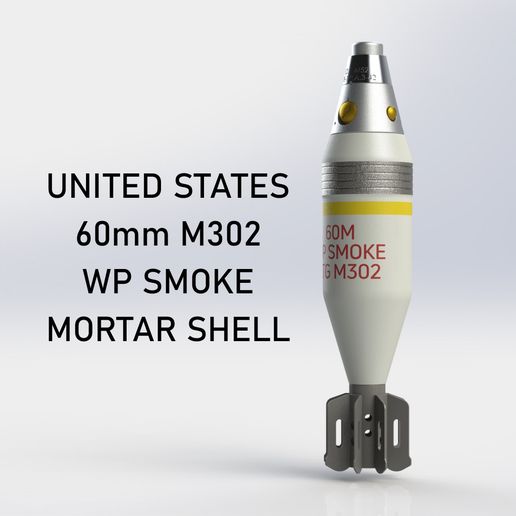 🚬 United States 60mm M302 WP Smoke Mortar Shell・Archivo 3D para ...