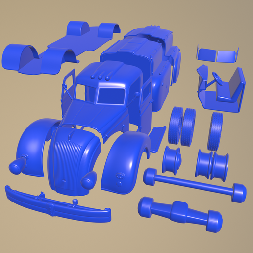 🪖 Dodge Airflow RX-70 Tank Truck 1938 printable car in separate parts ...