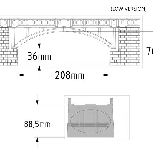 🛤️ [ZM H0] Concrete double-track railway viaduct ver.LOW (FDM)・ STL ...